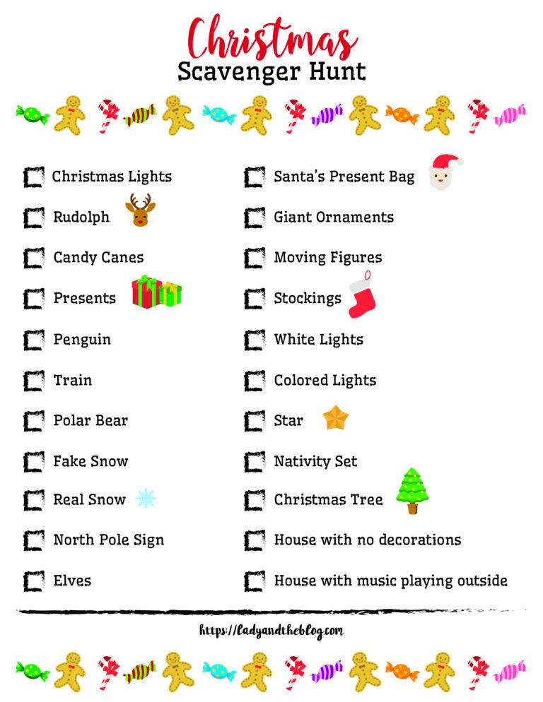 Christmas Scavenger Hunt Ideas - Free Printables For The Holiday