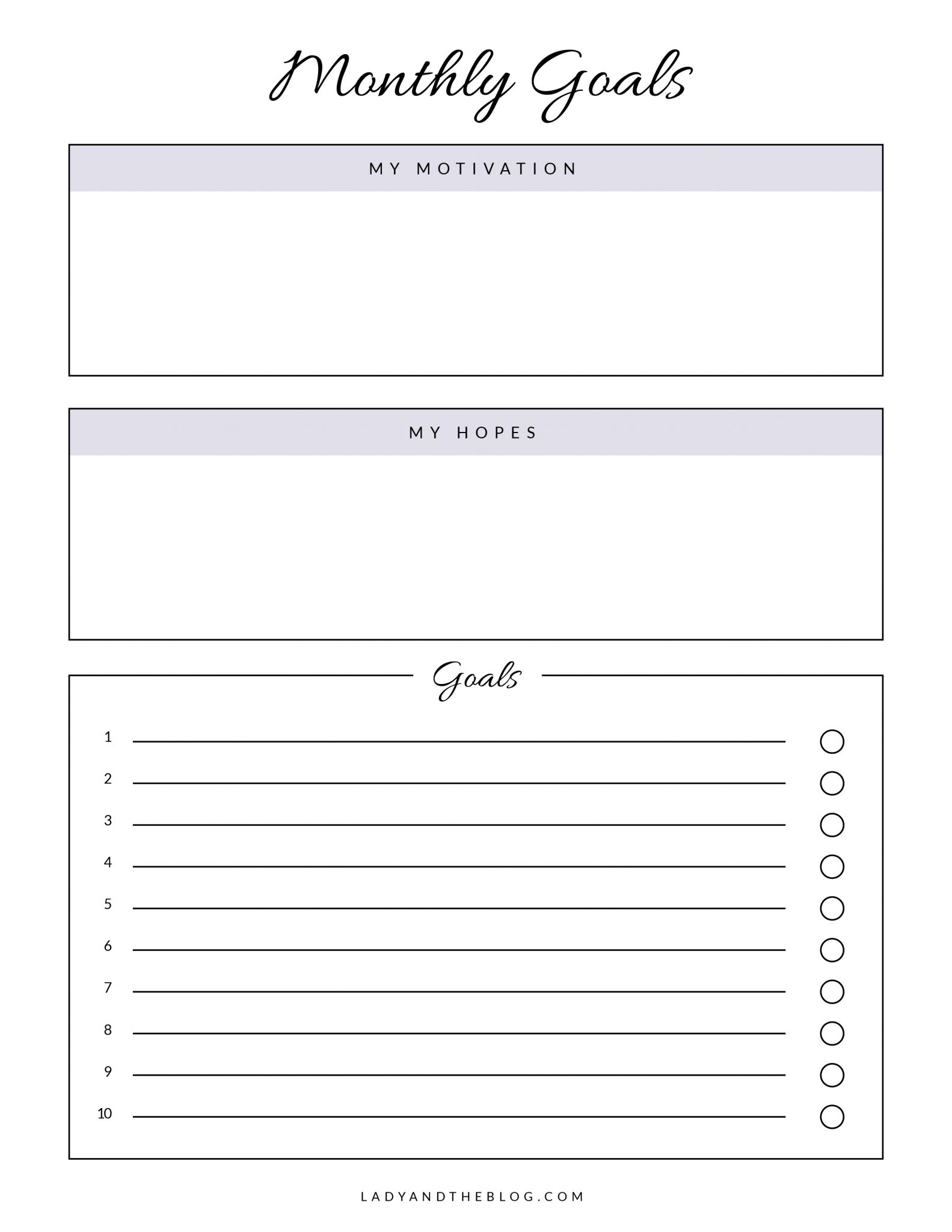 Over 100 Monthly Goals To Help You Get Back On The Right Track Plus A ...