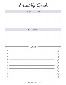 Over 100 Monthly Goals To Help You Get Back On The Right Track Plus A ...
