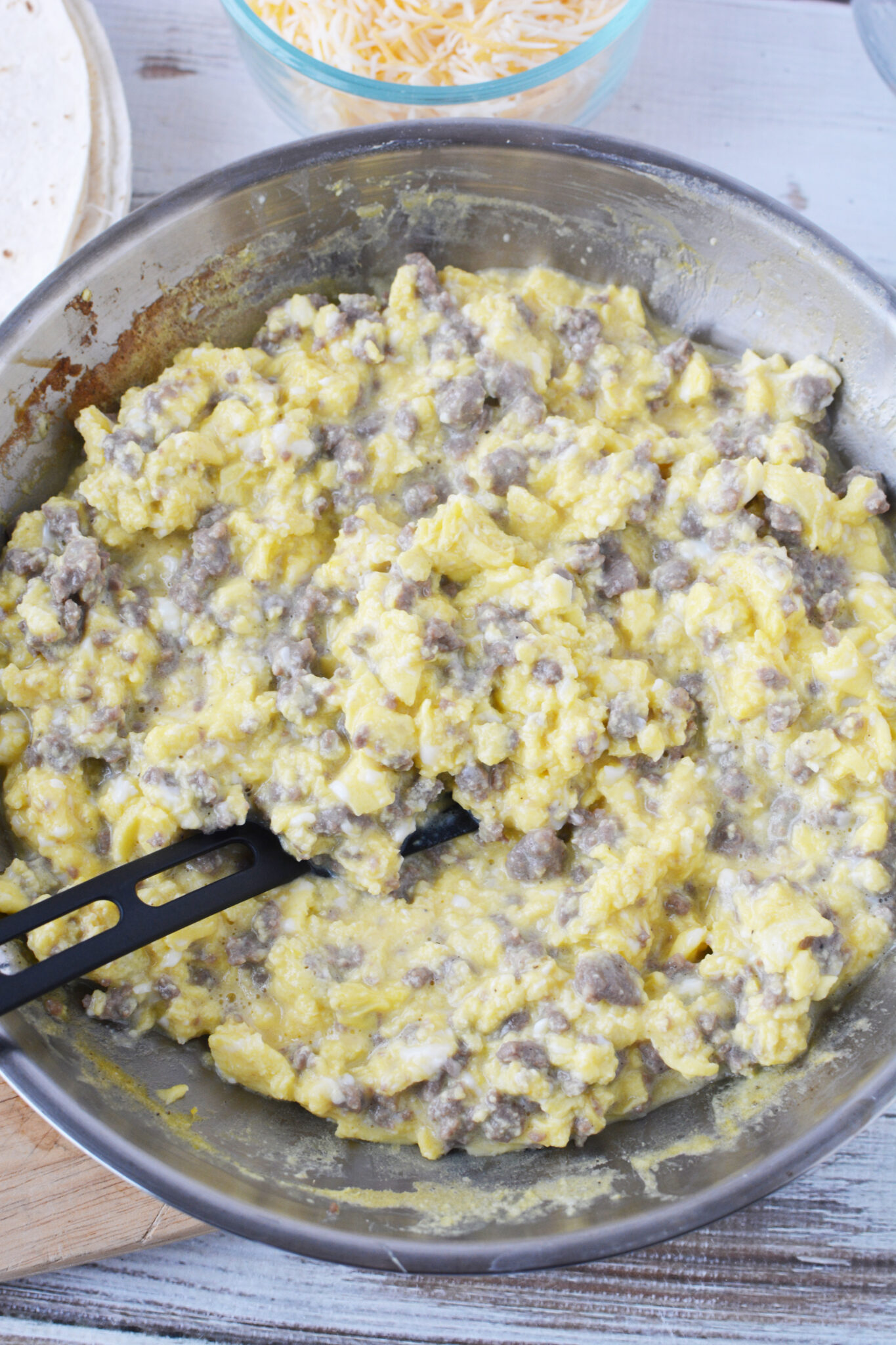 Cheesy Breakfast Enchiladas Casserole
