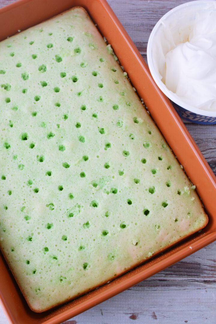 St. Patrick's Day Jello Poke Cake - Lime Flavored